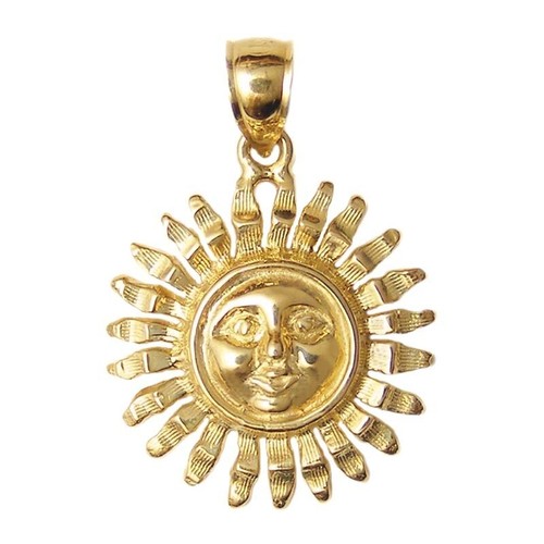 New 14k Yellow Gold Sun Pendant | eBay