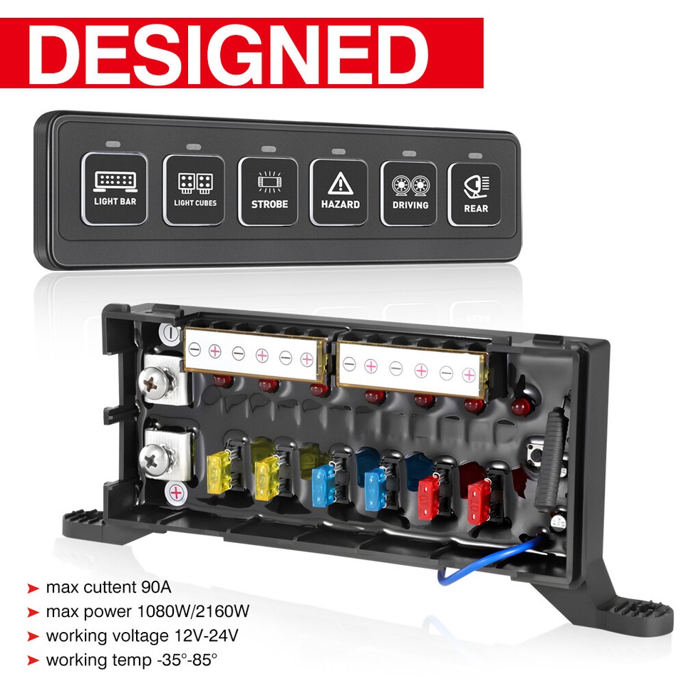 For GMC Sierra 1500 Wireless 6Gang Switch Panel Auxiliary LED Lights ...