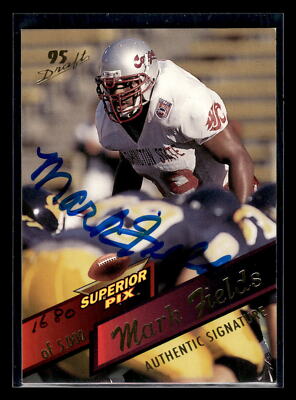 1995 Superior Pix #13 Mark Fields 1680/5000 Autographs Washington State ...