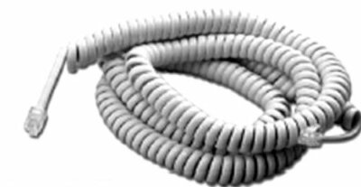 White Retractable Long Handset Coil Cord Phone Curly Spiral Receiver 25 ...
