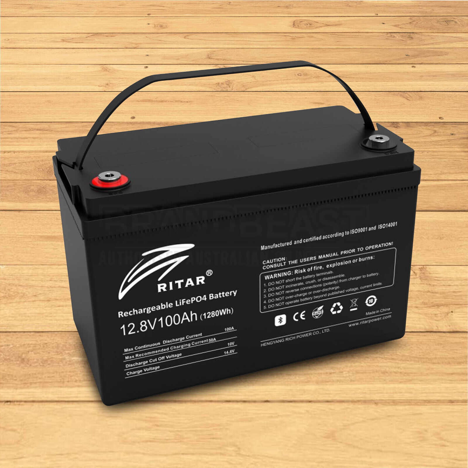 Ritar R-LFP12.8V100AH 1280Wh Rechargeable Lithium Iron Phosphate ...