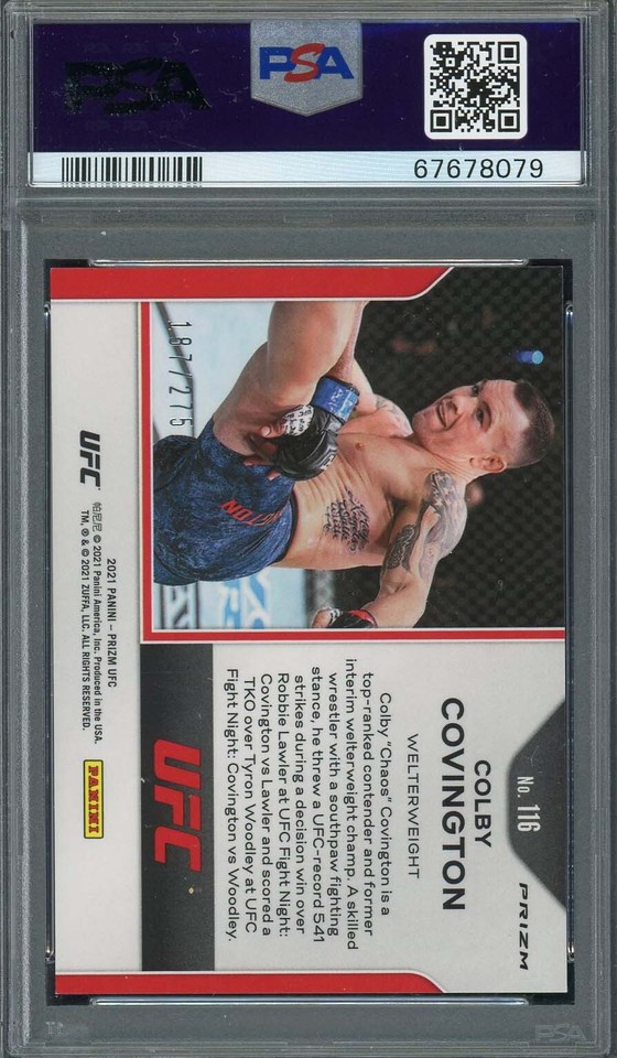 Colby Covington 2021 Panini Red Prizm UFC Signed Card #116 Auto PSA ...