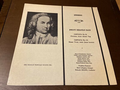 JS Bach~Canata No. 63, 151~NM~Frankfurt Kantorei, Helmuth Rilling~MHS ...