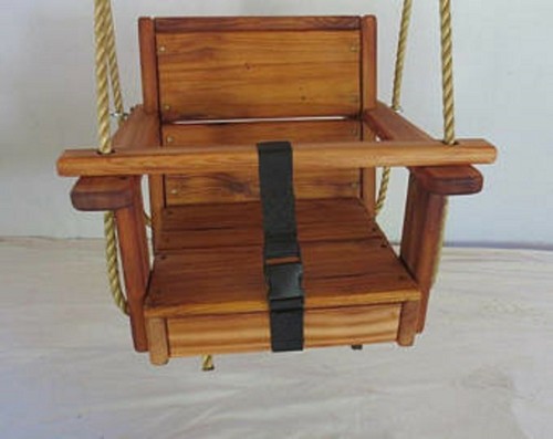 Baby Wood Toddler Tree Swing Wood Toddler Swing 10' rope Each Side USA ...