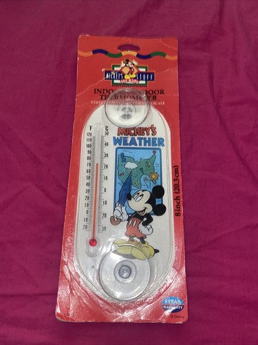 Vintage Walt Disney Mickey’s Stuff Indoor-Outdoor Thermometer 8” New ...