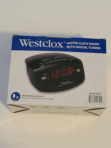 Westclox Black AM/FM Clock Radio With Digital Tuning | eBay