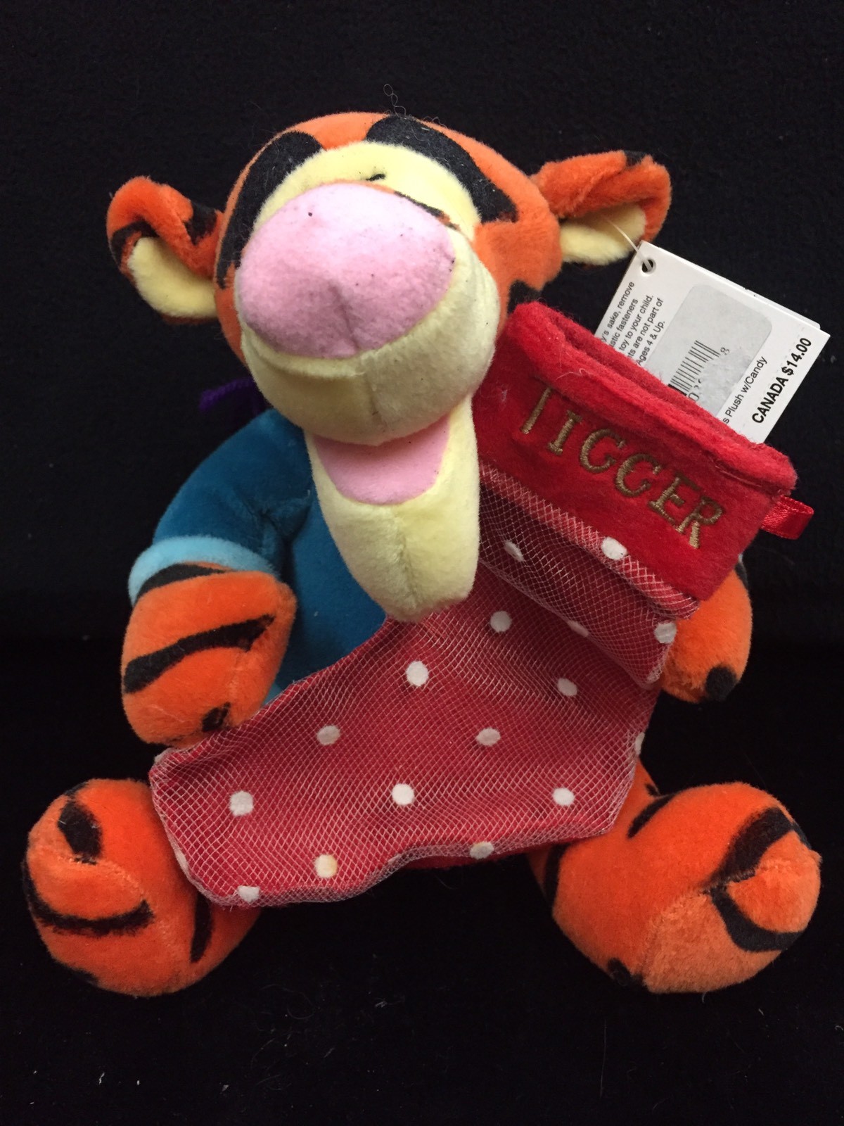 DISNEY STORE TIGGER TAG 8" Plush STOCKINGYou Can Fill W/ Anything Candy ...