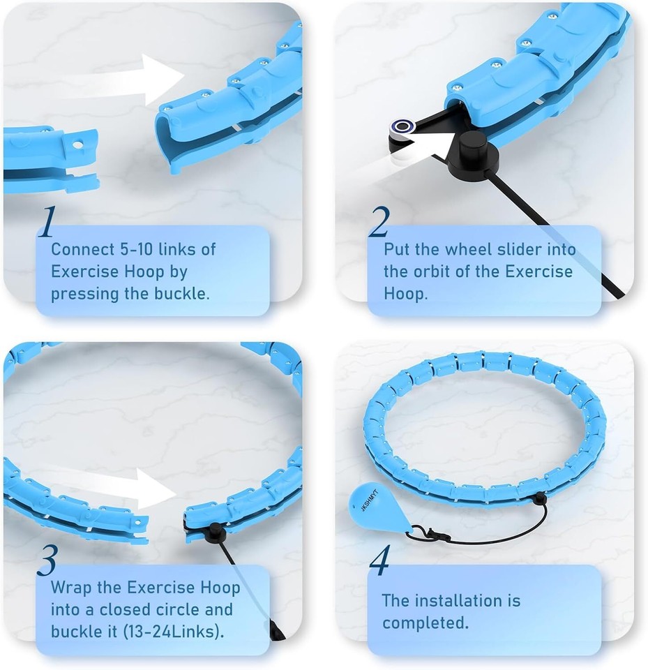 Infinity Hoop Fit Plus Size 47", Weighted Hula Hoops for Adults Weight ...