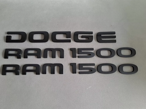 Dodge Ram 1500 BLACK MATTE emblem letters badge logo set OEM | eBay