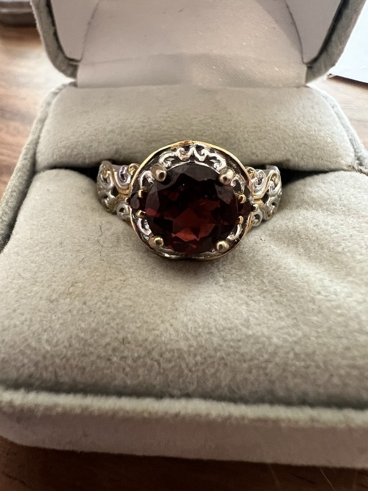 NH - Gems en Vogue Sterling Silver Multi Mozambique Garnet Ring Sz 10 ...