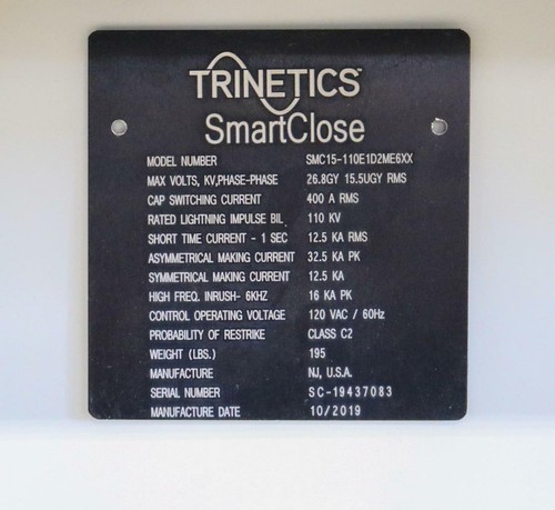 Hubbell Trinetics SMC15-11E1D2ME6XX Synchronous Vacuum Close Capacitor Switch | eBay