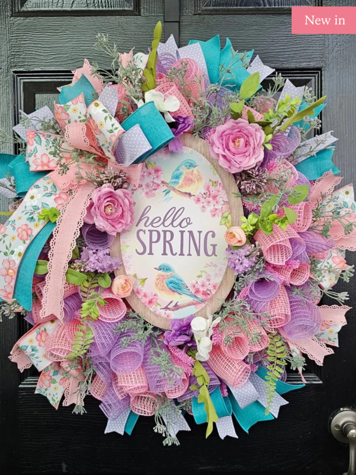 Hello Spring Ribbon Wreath | eBay