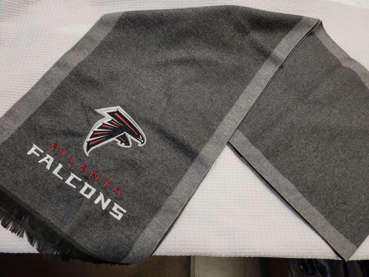 ATLANTA FALCONS Grey Gray Two-Tone Scarf Very Soft Wool Embroidered NFL ...