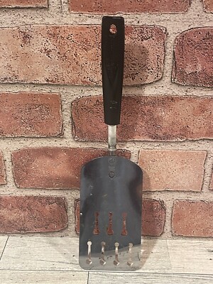 Vintage Ekco USA Keyhole Slotted Spatula Turner Black Nylon Handle 10.5 ...