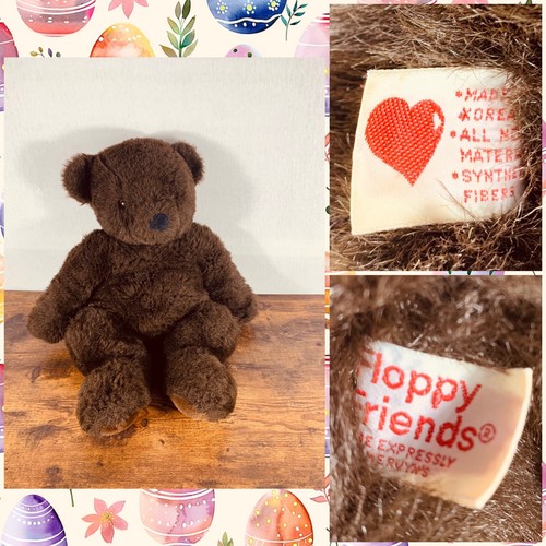 Mervyns Floppy Friends Plush Bear Dark Brown Chocolate Muscular Teddy ...
