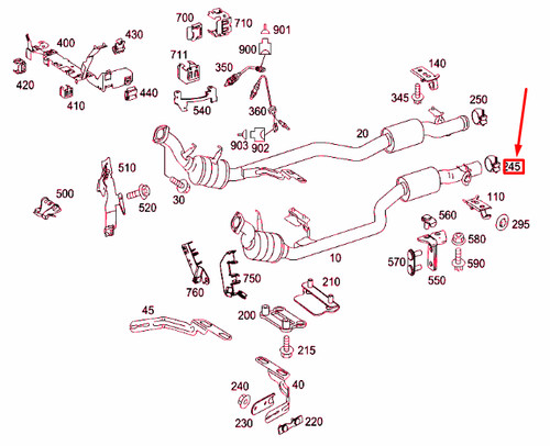 NEW MERCEDES-BENZ S W221 FRONT LEFT EXHAUST PIPE CLAMP A0004902141 OEM ...