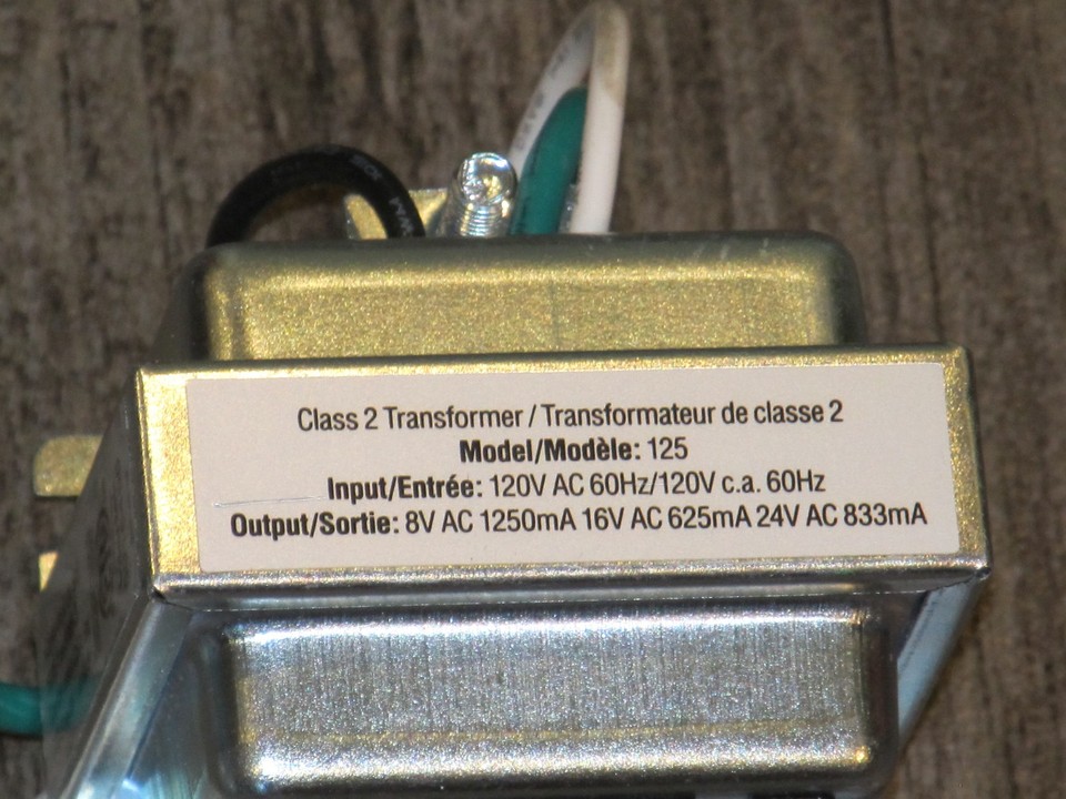 NEW INTERTEK 5015490 Transformer, Model 125, 120V AC 60Hz, Output 8-16 ...