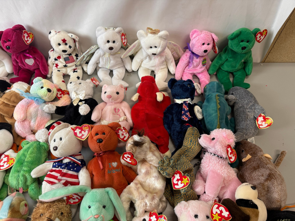 ~~LOT OF 103 TY BEANIE BABIES, BOOS, FLIPPABLES, CLIPS, BALLZ BEANIES ...