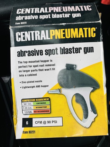 Abrasive Spot Blaster Gun w/Zinc Plated Nozzle & Lightweight ABS Hopper ...