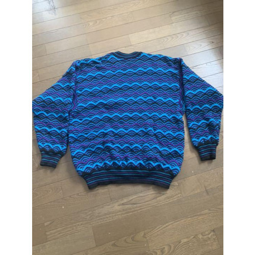 Coogi 100% wool knit blue sweater size L | eBay