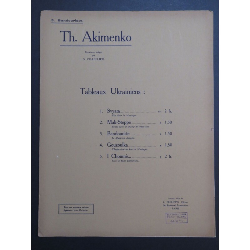 Akimenko Th. Gemälde*Bandouriste Piano 1926 | eBay