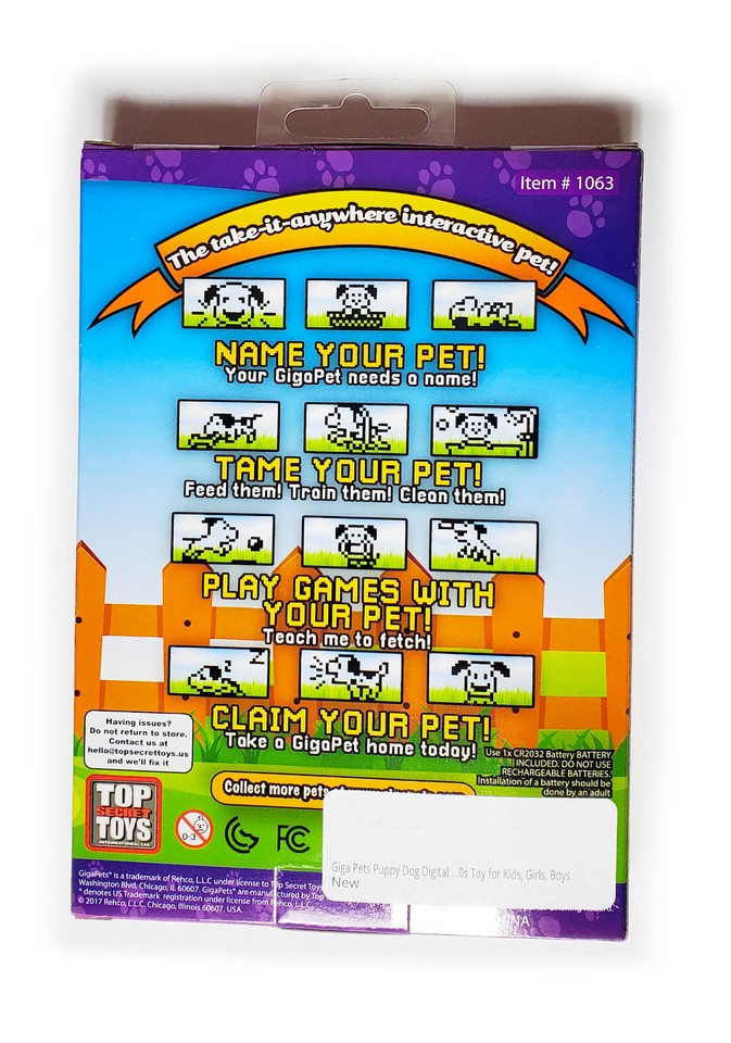 Giga Pets Pixel Puppy Digital Virtual Animal Pet Toy, Purple Collector ...