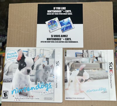 NEAR MINT! Nintendogs + Cats French Bulldog (Nintendo 3DS) **CASE ...