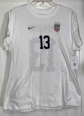 Nike Alex Morgan T Shirt Womens XL White #13 US Soccer USWNT National ...