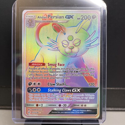 Pokémon TCG Alolan Persian GX Sun & Moon - Cosmic Eclipse 257/236 Holo ...