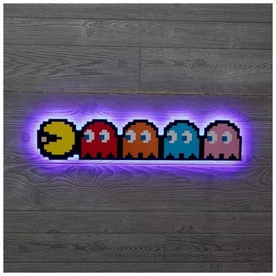 Pac Man & Ghosts Light Up Wood Wall Decor (Brand New) | eBay UK