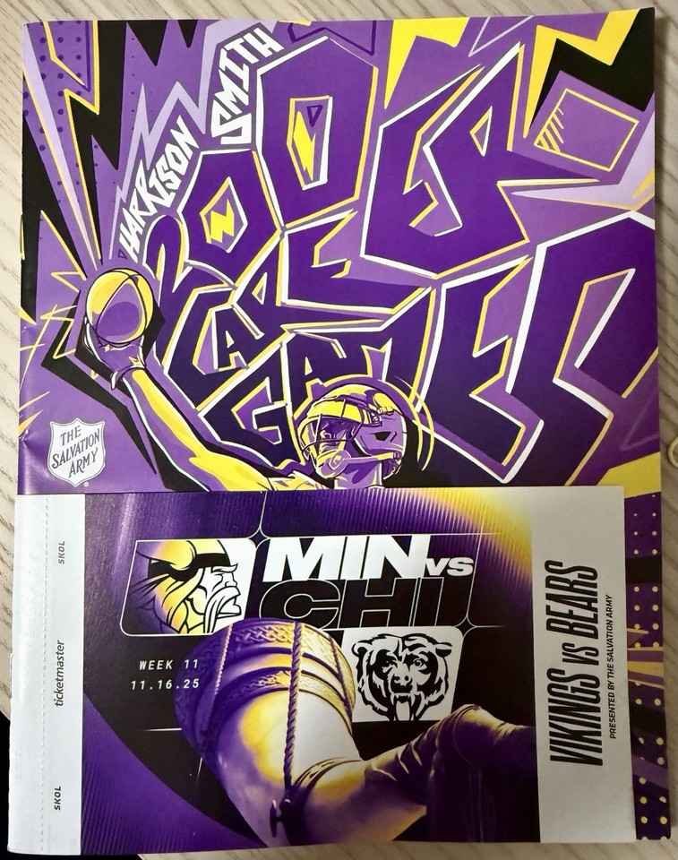 MINNESOTA VIKINGS Chicago Bears playbook PROGRAM GAME Day Nov 16 2025 ...
