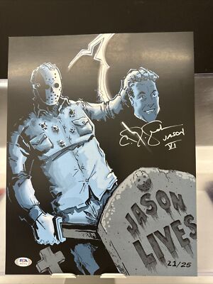 C.J. GRAHAM SIGNED 11x14 CUSTOM ARTIST PRINT 21/25 FRIDAY THE 13TH PSA ...