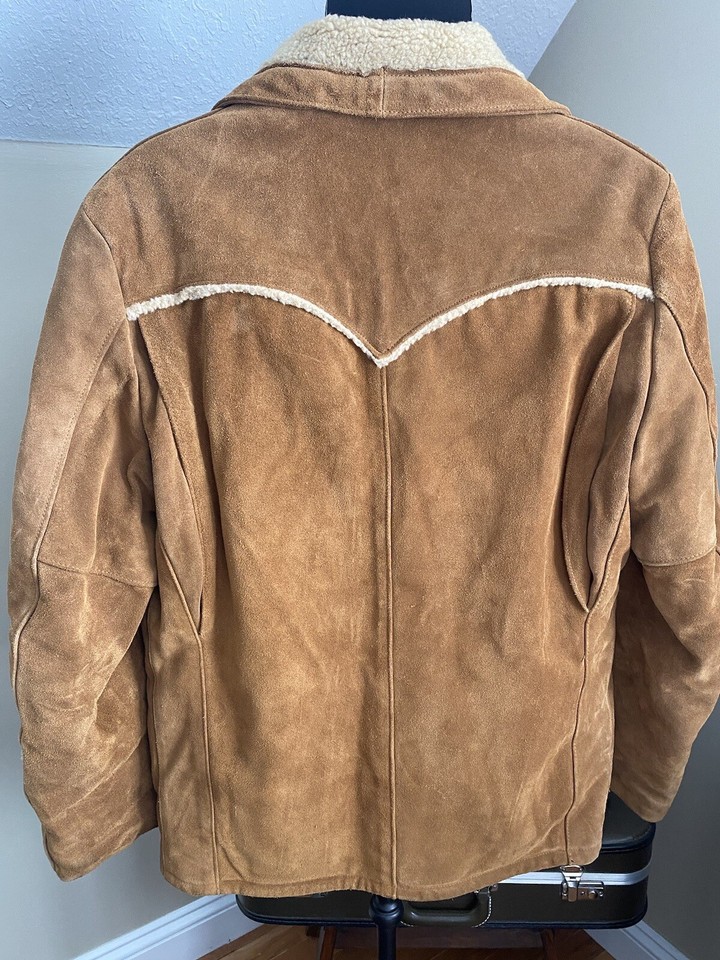 Vintage SCHOTT M 40 Brown Leather RRL Shearling Fur Suede Leather ...
