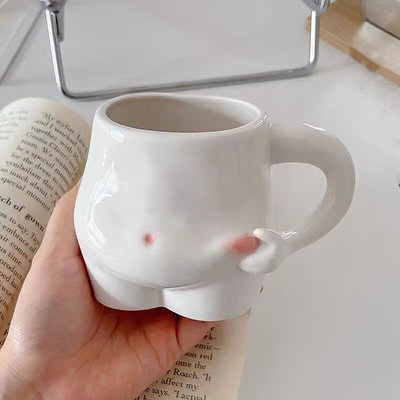 Fat Belly Mug Cute Ceramic Mug Original Handmade Coffee Mug With Hand ...