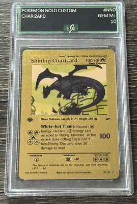 🔥 CHARIZARD POKEMON CUSTOM GOLD FOIL CARD EJE GEM MINT 10 | eBay