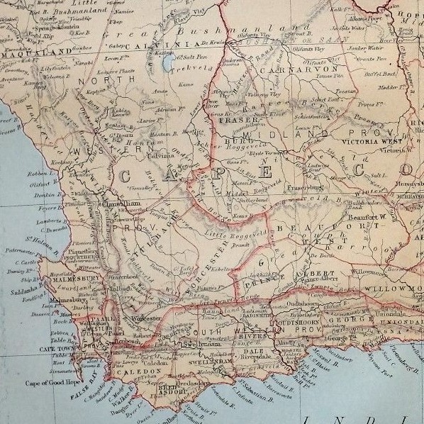 1885 MAP CAPE COLONY & NATAL TRANSKEI BEAUFORT CAPE TOWN NAMAQUALAND | eBay