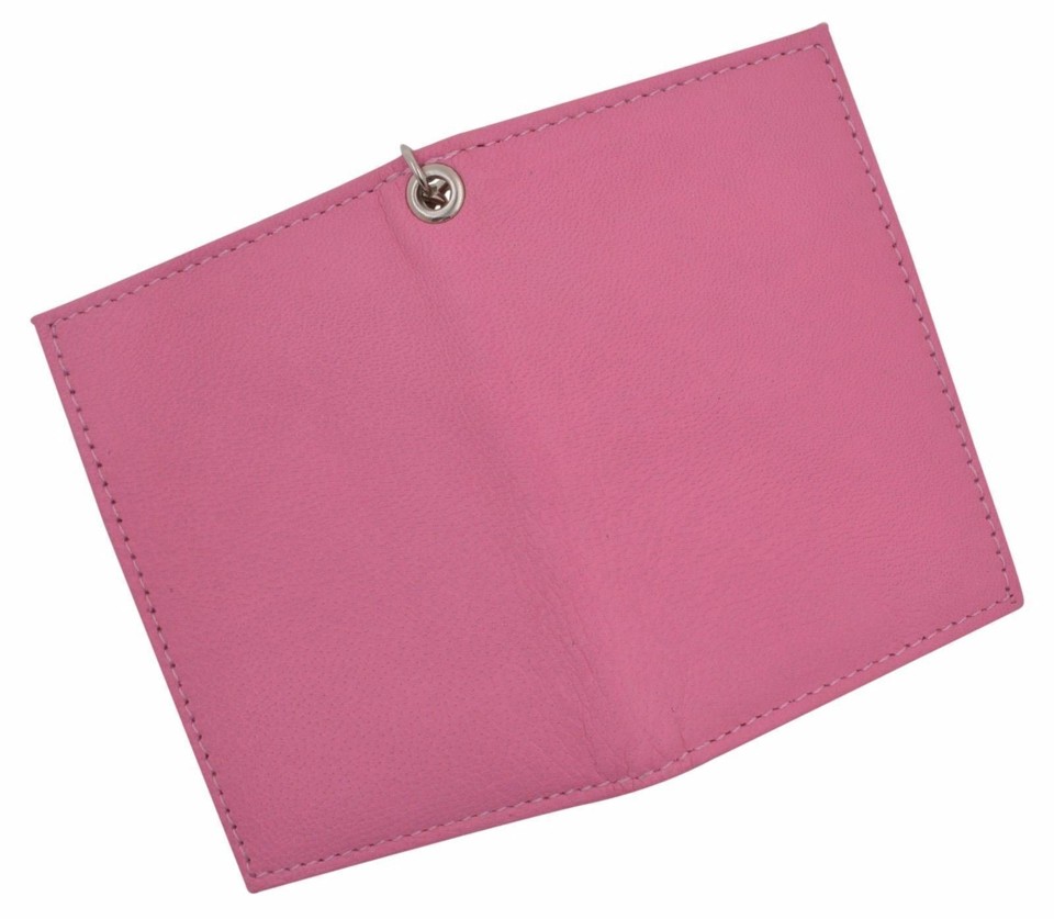 Pink Slim Leather Credit Card ID Mini Wallet Holder Driver's License ...