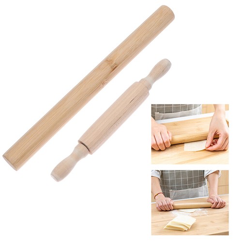 Rolling Pin Solid Wood Non stick Wooden Pressing Stick Baking Dough ...
