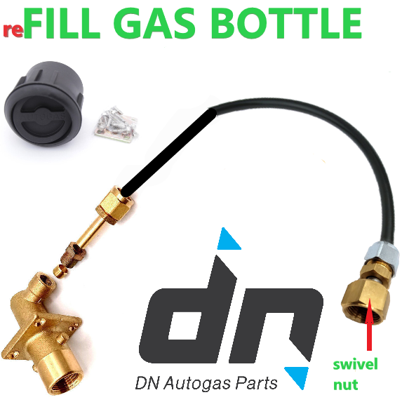 JIC , 3/4",GAS IT & GAS LOW PROPANE BOTTLE REMOTE REFILL SET 2 METRES ...