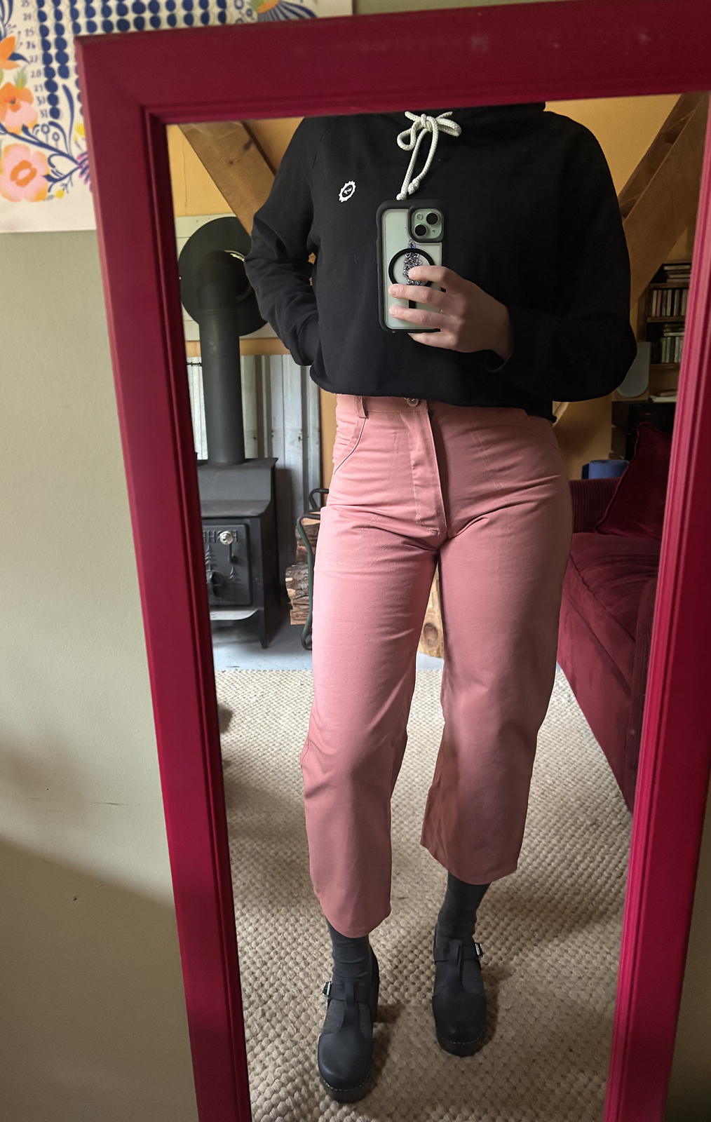 Handmade Pink Rose High Water Pants - Gem