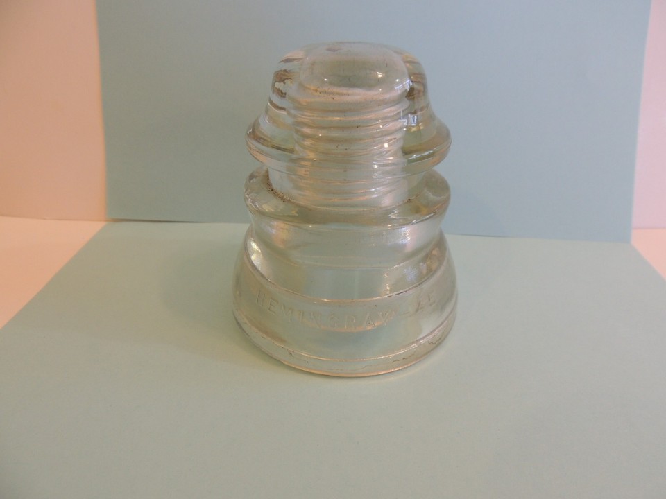 Hemingray 45 clear glass railroad insulator 21 A - 39 Made in USA Great ...