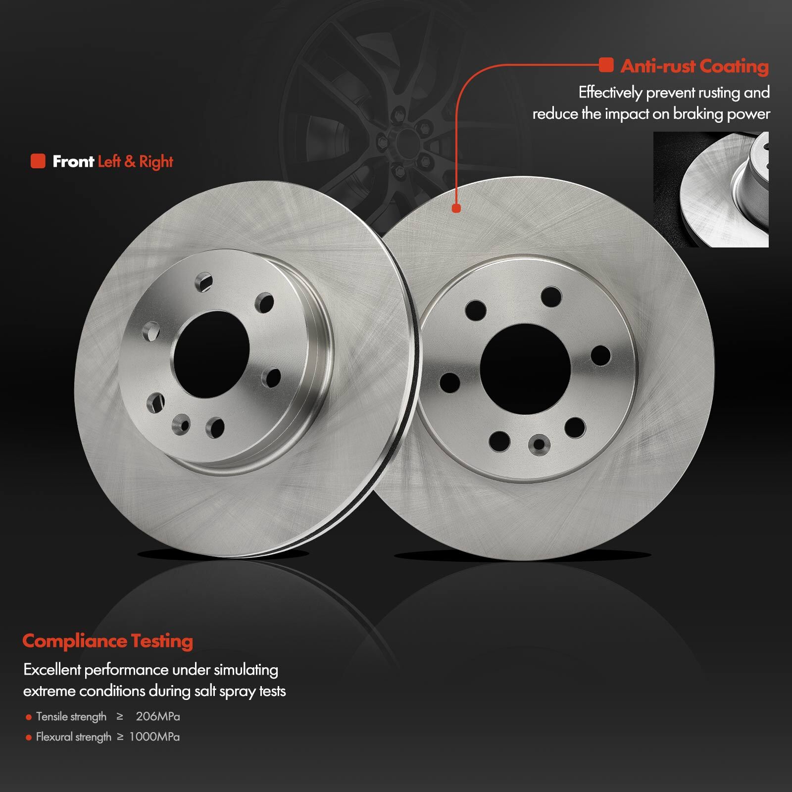 2Pcs Front LH & RH Disc Brake Rotors for Chevrolet Colorado GMC Canyon ...