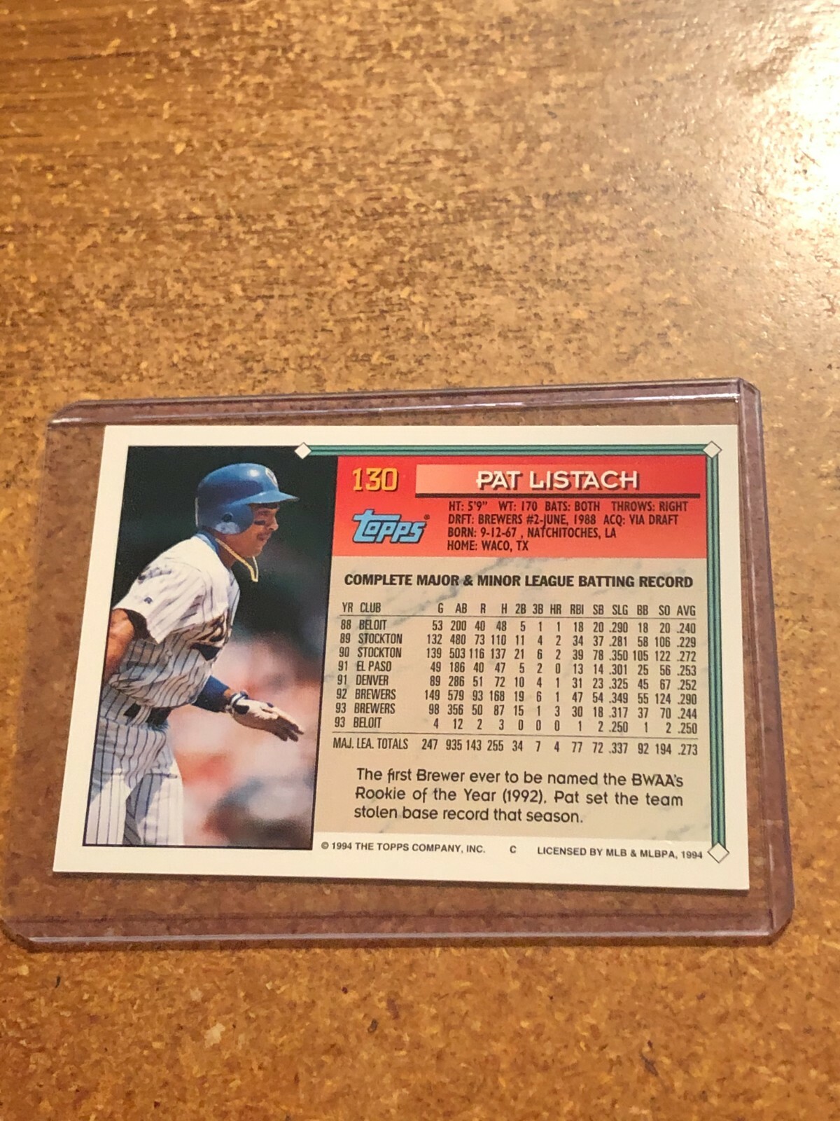 1994 Topps Gold Baseball # 130 Pat Listach | eBay