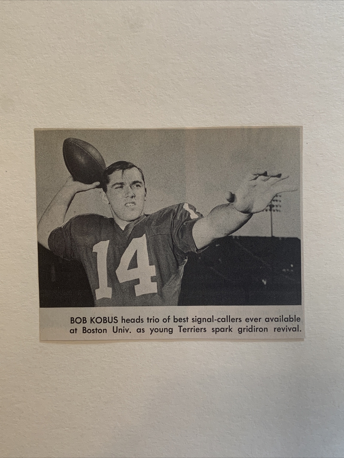 Bob Kobus Boston University Terriers 1966 S&S Football Pictorial CO ...