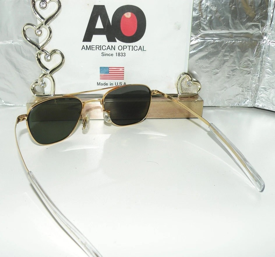 1960s AMERICAN OPTICAL 1/10 12K GF 5 ½ VIETNAM AVIATION SUNGLASSES BOX ...