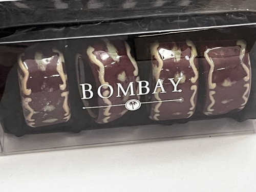 BOMBAY Napkin Rings Set of 4 in Oxblood - Dark Red - Ceramic | eBay