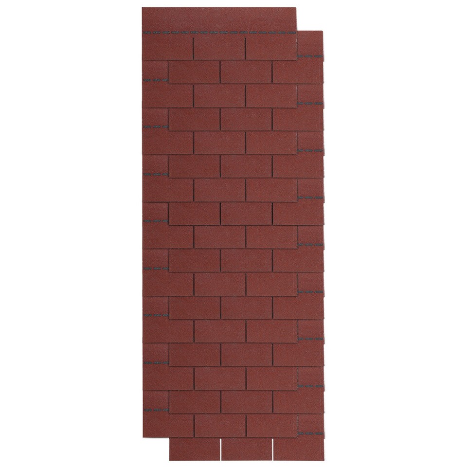 Rectangle Red Brick Effect Asphalt Roof Shingles Felt Roofing Tile Self ...