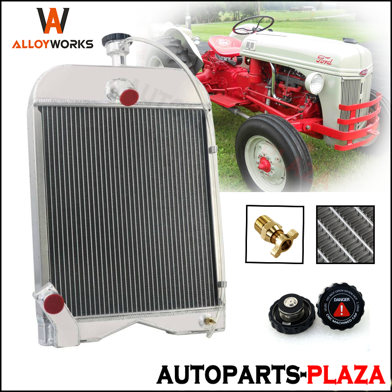 8N8005 3 Rows Aluminum Tractor Radiator Fits Cap For Ford 8N 9N 2N ...
