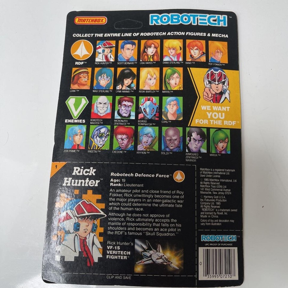 Matchbox Robotech Rick Hunter Macross Action Figure | eBay