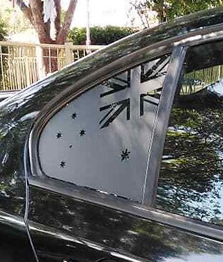 BA BF AU Falcon SEDAN (Vinyl Stickers) Aussie flag Qtr window decals ...